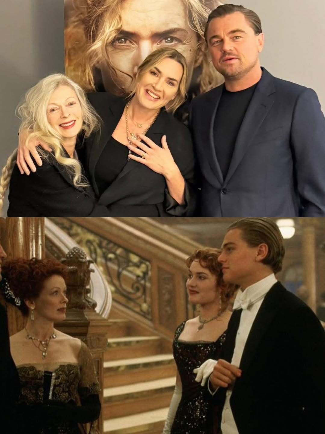 Reunión de Titanic: Kate Winslet, Leonardo DiCaprio y Frances